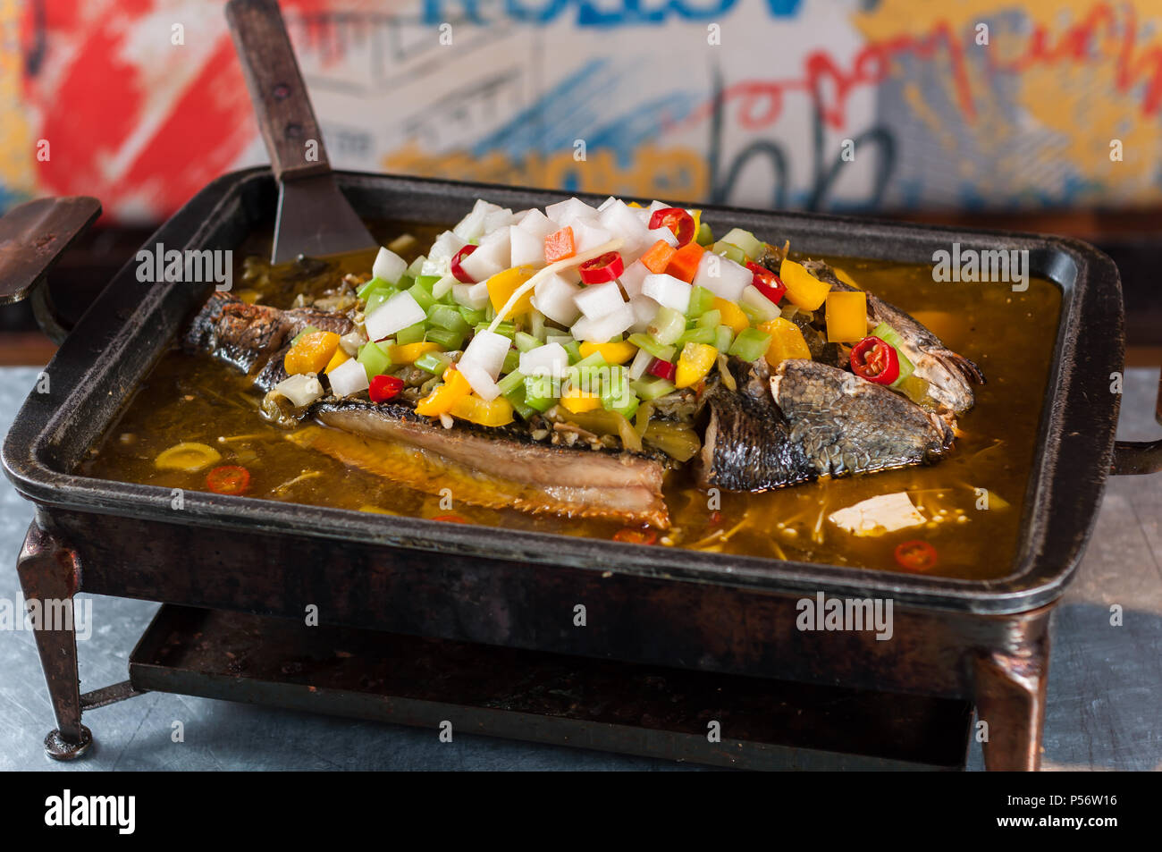 Chinese popular grilled fish Stock Photo - Alamy