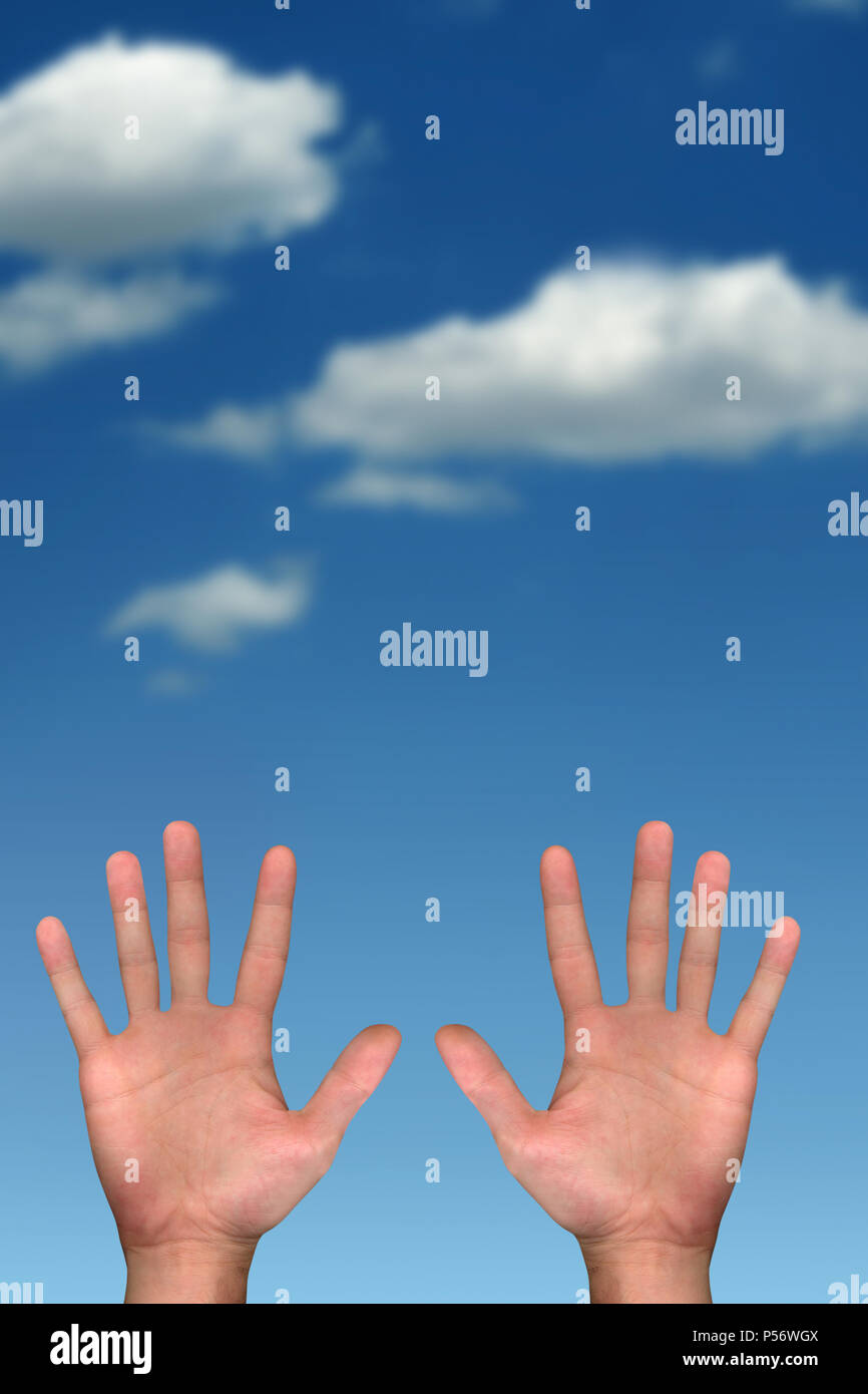 An image of hands and sky Stock Photo - Alamy