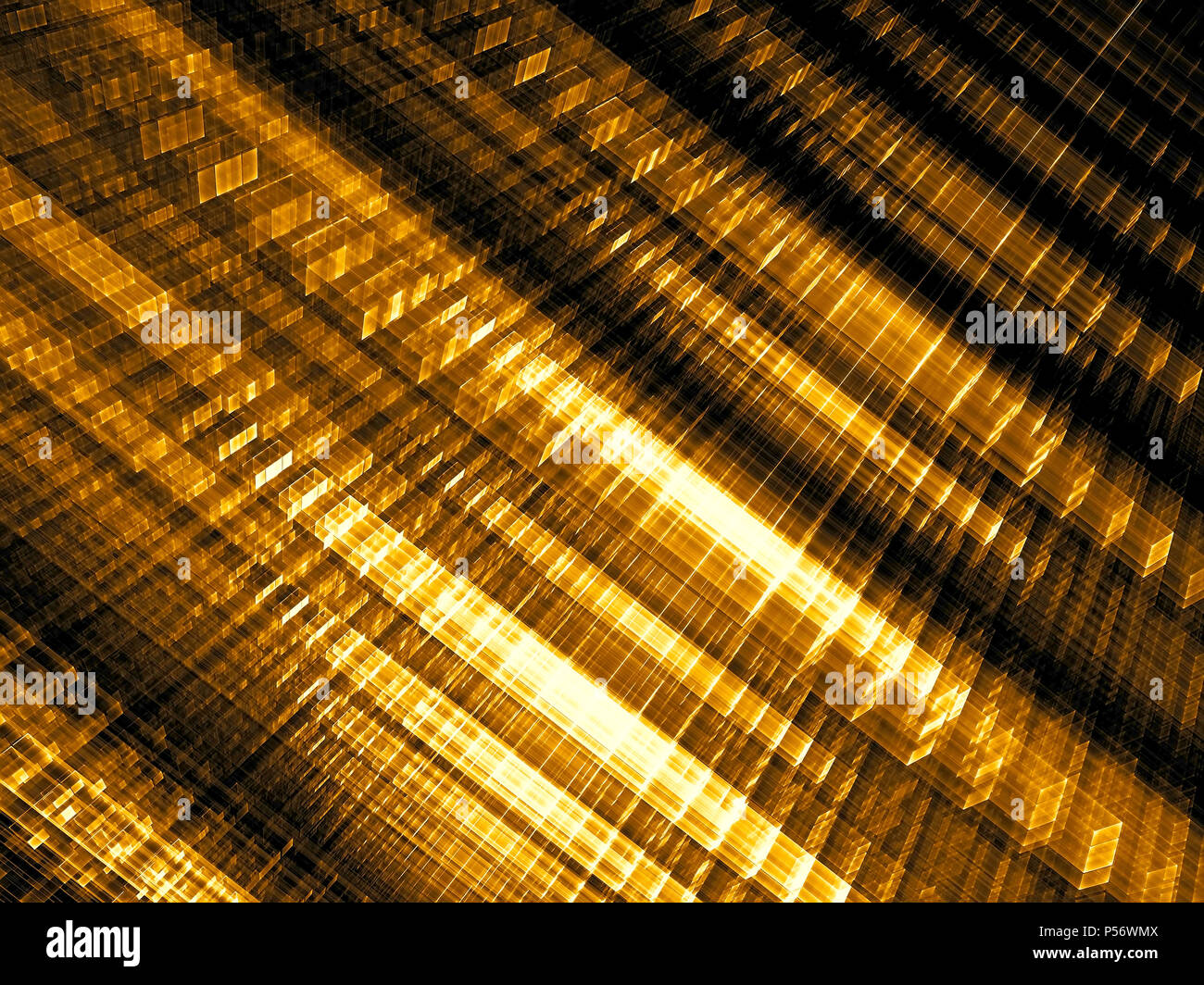 Golden technology background - abstract computer-generated image ...