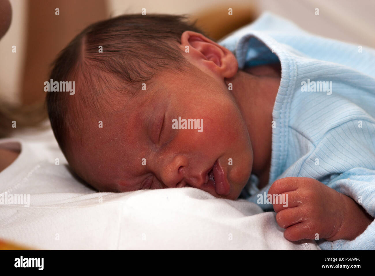 Portrait of a Sweet Newborn Baby Boy Sleeping Stock Photo - Alamy