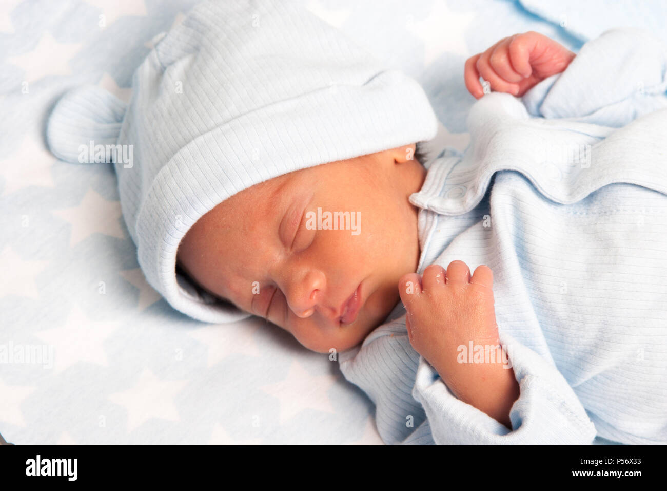 Portrait of a Sweet Newborn Baby Boy Sleeping Stock Photo - Alamy