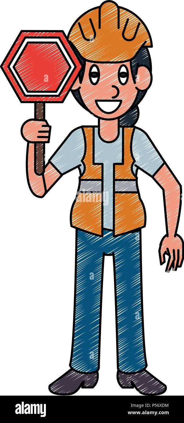 Traffic controller worker scribble Stock Vector Image & Art - Alamy