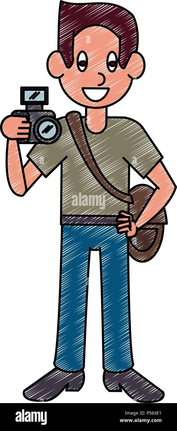 Photographer worker cartoon scribble Stock Vector Image & Art - Alamy
