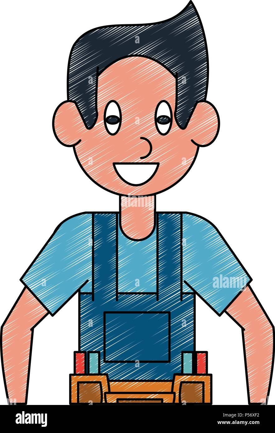 Carpenter man cartoon scribble Stock Vector Image & Art - Alamy