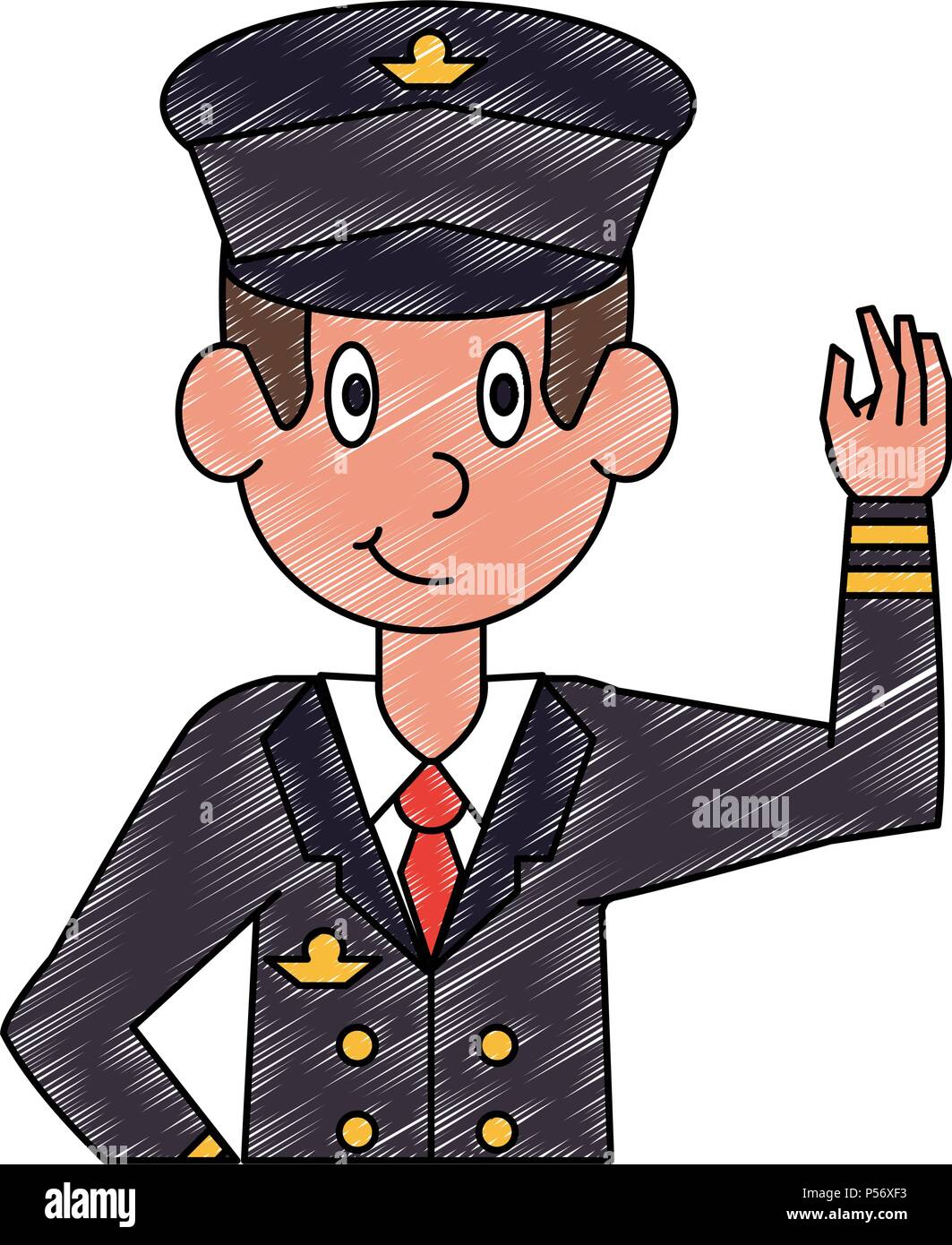 Airplane commercial pilot scribble Stock Vector Image & Art - Alamy