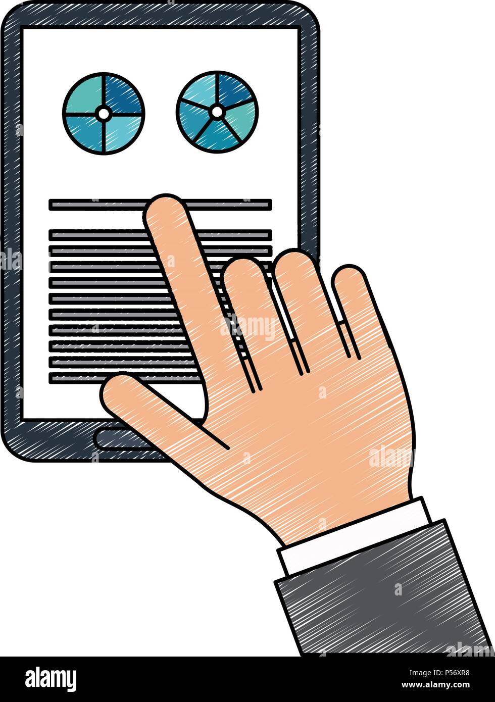 Hand with statistics scribble Stock Vector Image & Art - Alamy