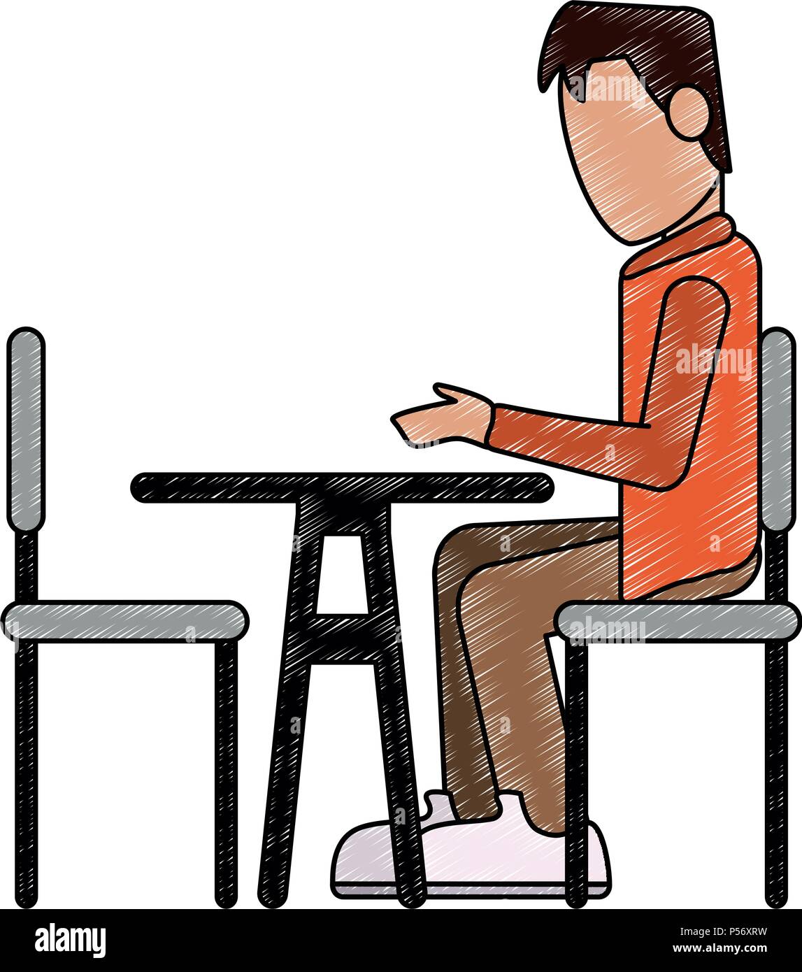 People dinning at table Stock Vector Images - Alamy