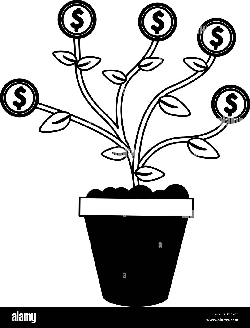 Money Tree Clip Art Black And White