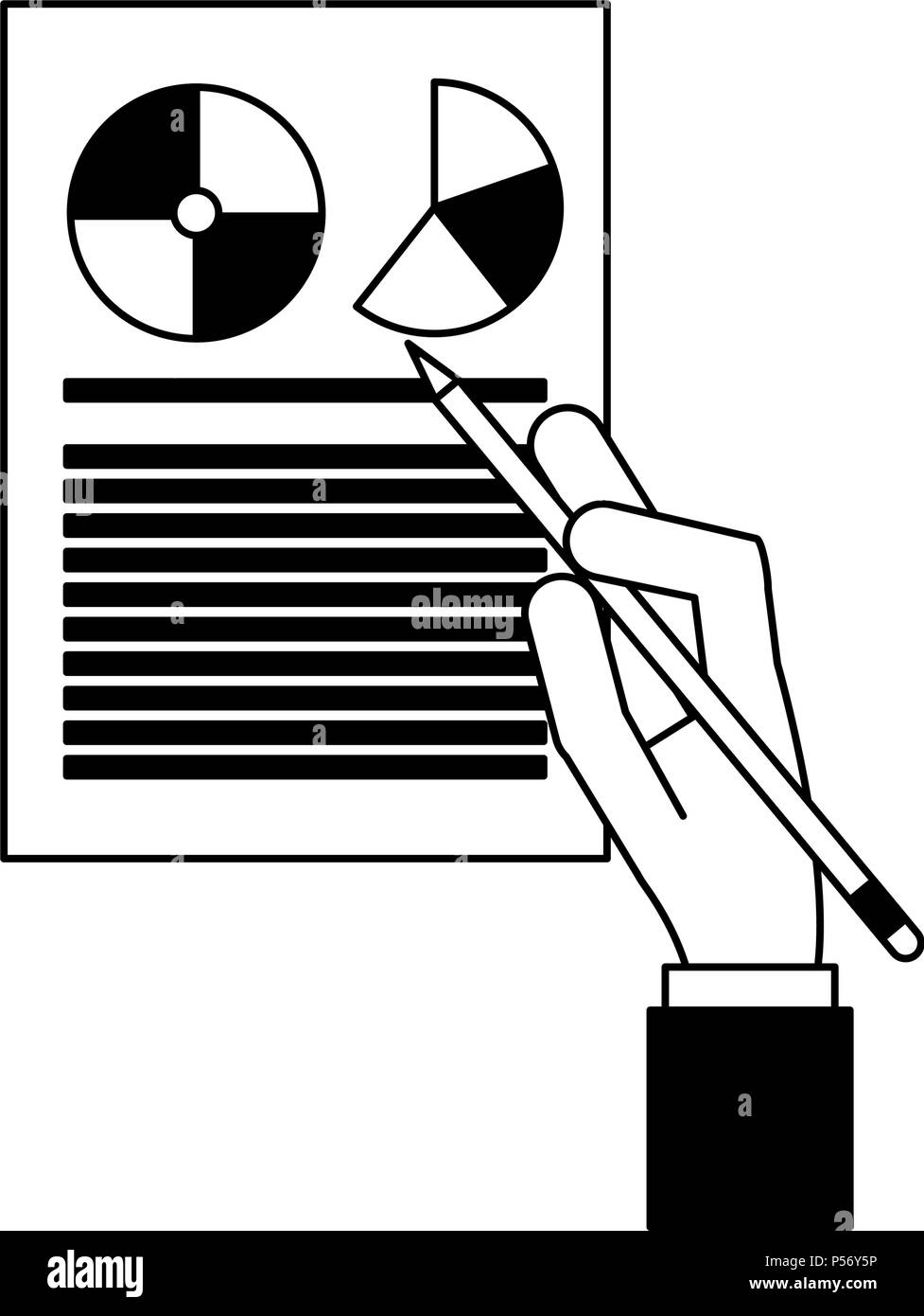 Hand with statistics in black and white Stock Vector Image & Art - Alamy