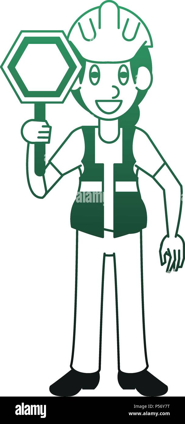 Traffic controller worker green lines Stock Vector Image & Art - Alamy