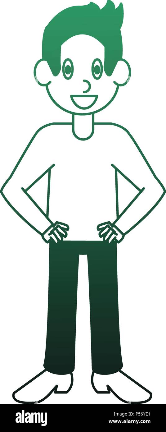 Young man cartoon green lines Stock Vector Image & Art - Alamy
