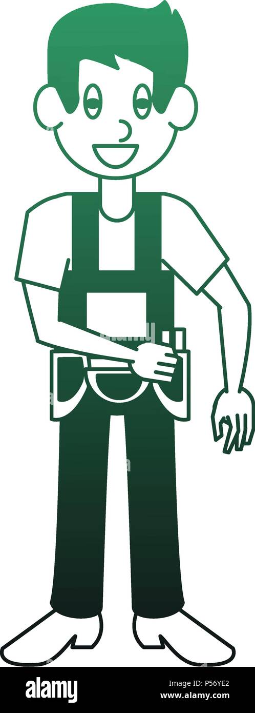 Carpenter man cartoon green lines Stock Vector Image & Art - Alamy