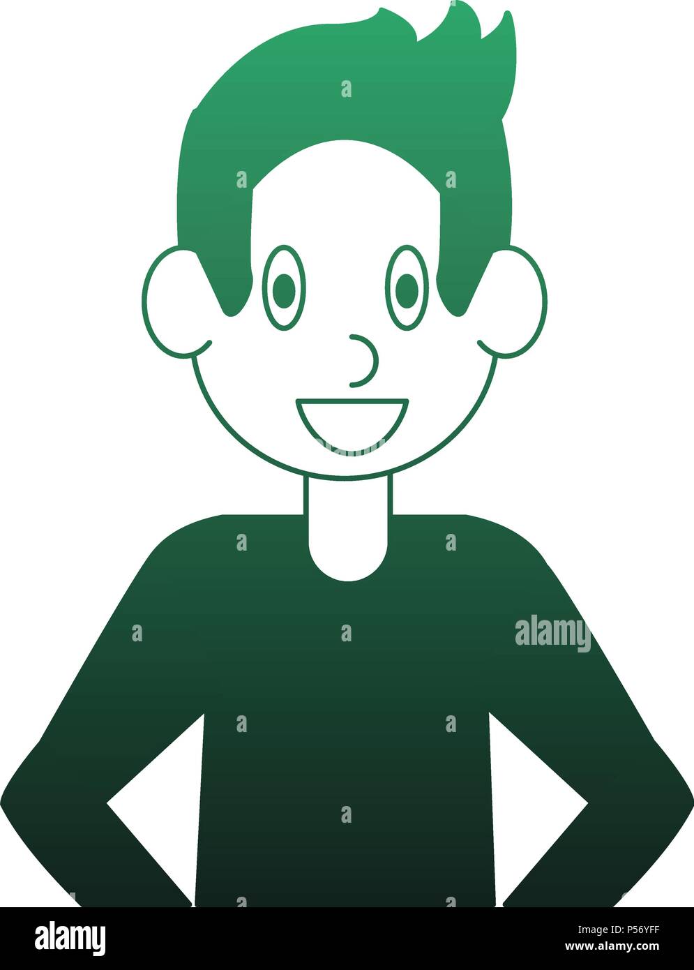 Young man cartoon green lines Stock Vector Image & Art - Alamy