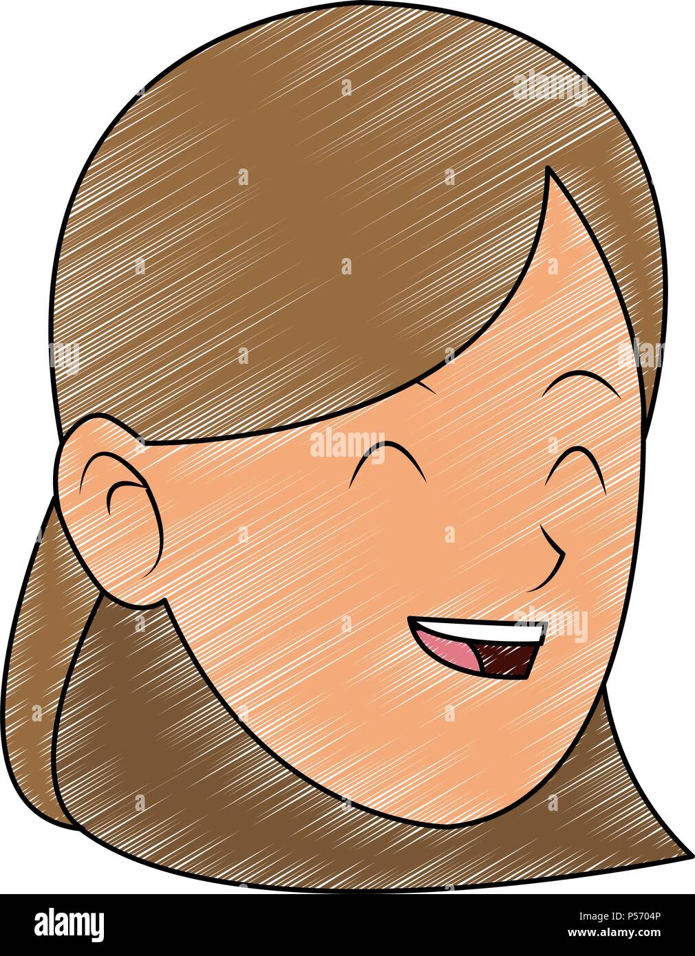 Young woman face cartoon scribble Stock Vector Image & Art - Alamy