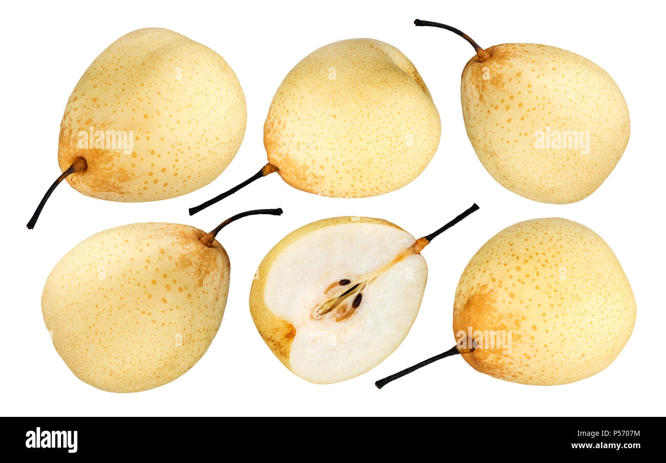 Chinese pear isolated on white background with clipping path ...