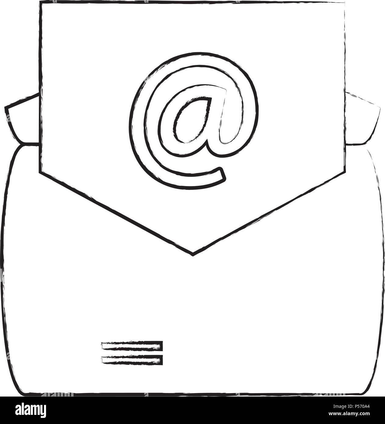 envelope with mail document over white background, vector illustration ...