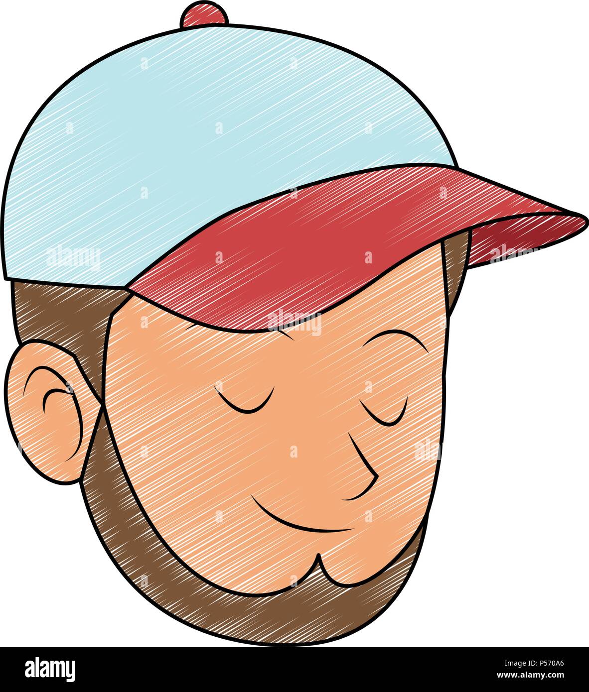 Profile young man cap Stock Vector Images - Alamy