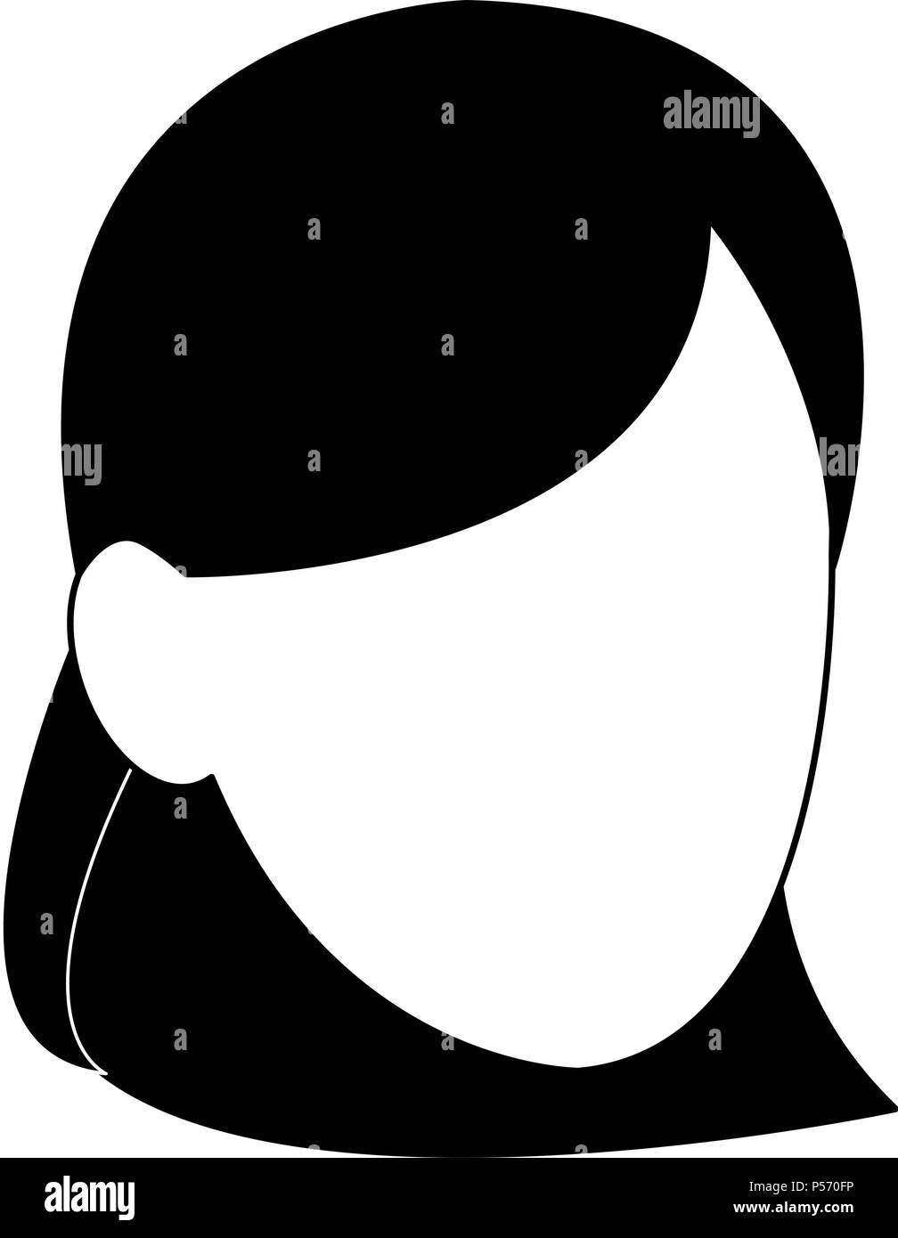 Young woman faceless cartoon in black and white Stock Vector Image ...
