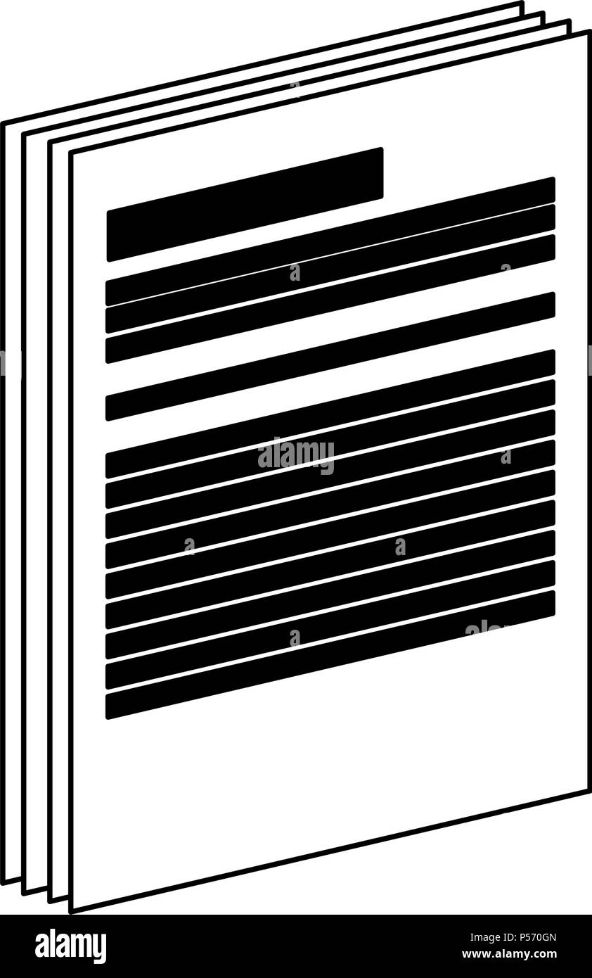 Documents sheets isolated in black and white Stock Vector Image & Art ...