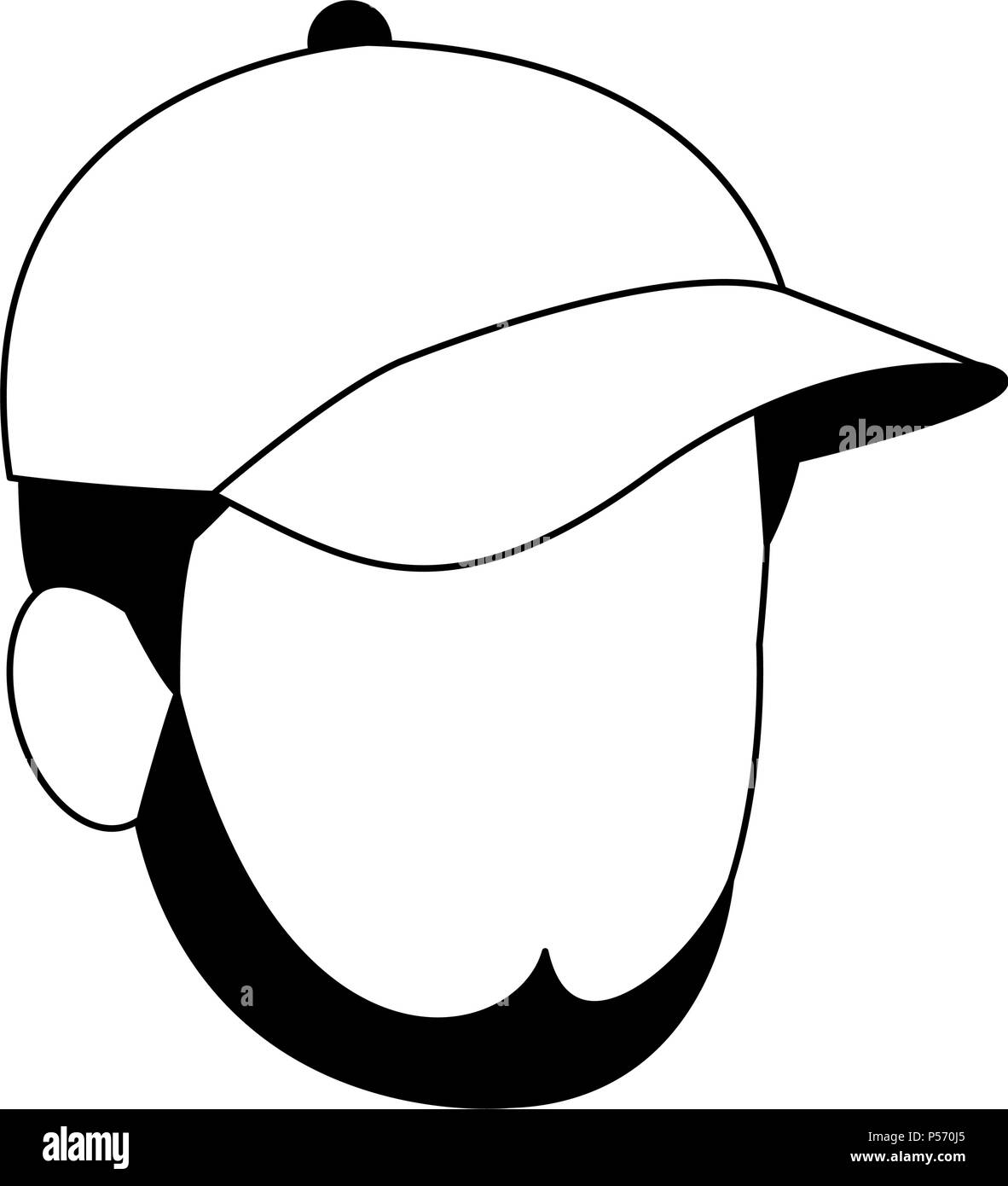 Young man in black cap Stock Vector Images - Alamy