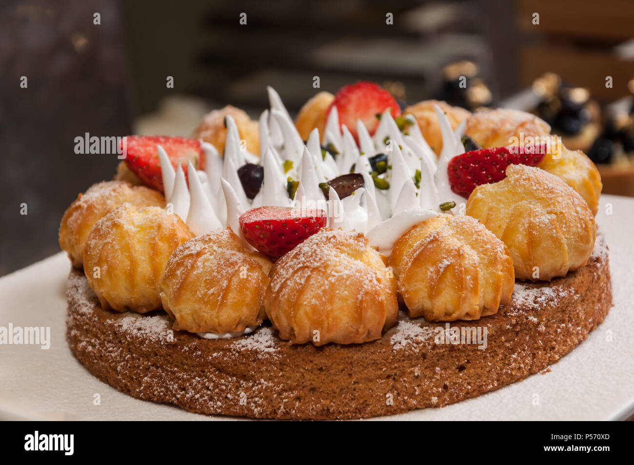 Cream Puff cake Stock Photo - Alamy