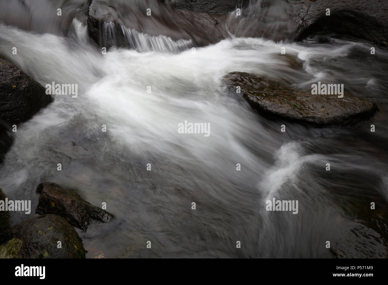 Water flowing over rocks in stream Stock Photo - Alamy
