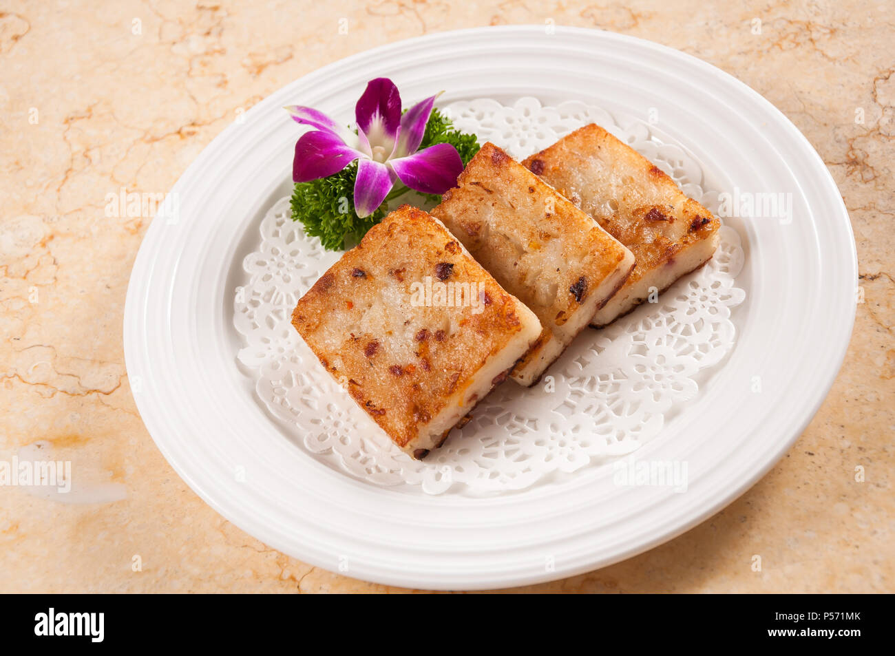 Steamed turnip cake,Chinese food Stock Photo - Alamy