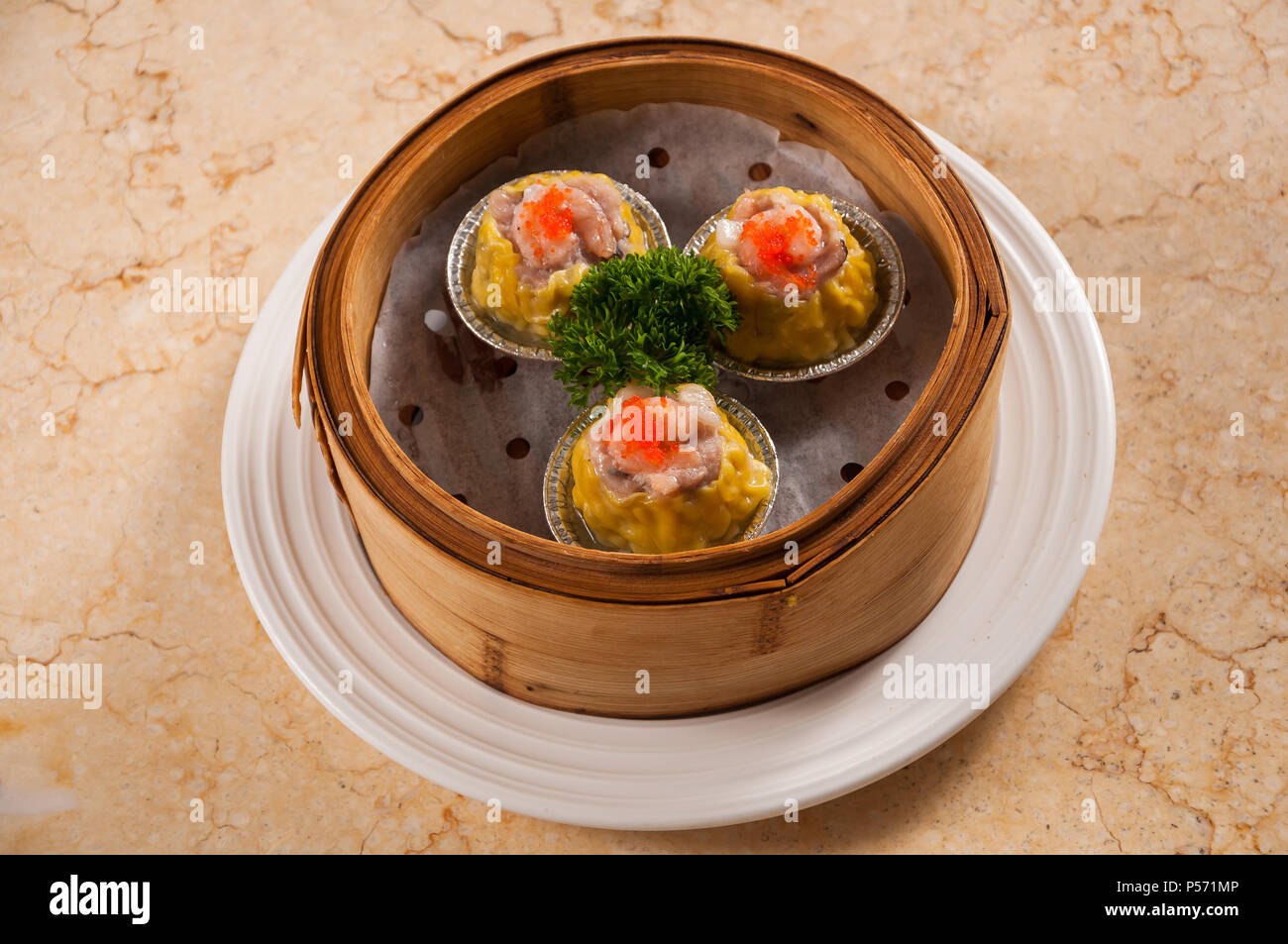 Shrimp and minced meat Steamed Pork Dumplings Stock Photo - Alamy