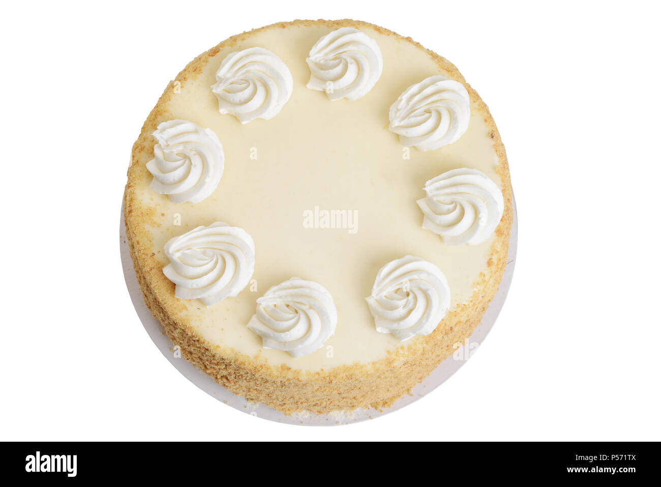 top view cookie crumble cake with frosting Stock Photo - Alamy
