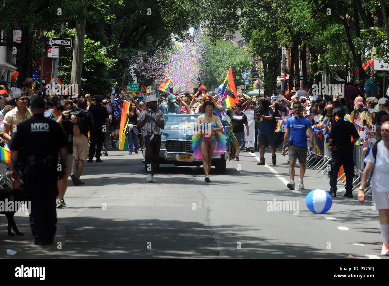 NEW YORK JUNE 24: Atmosphere arrives to the NYC Pride March on June 24 ...