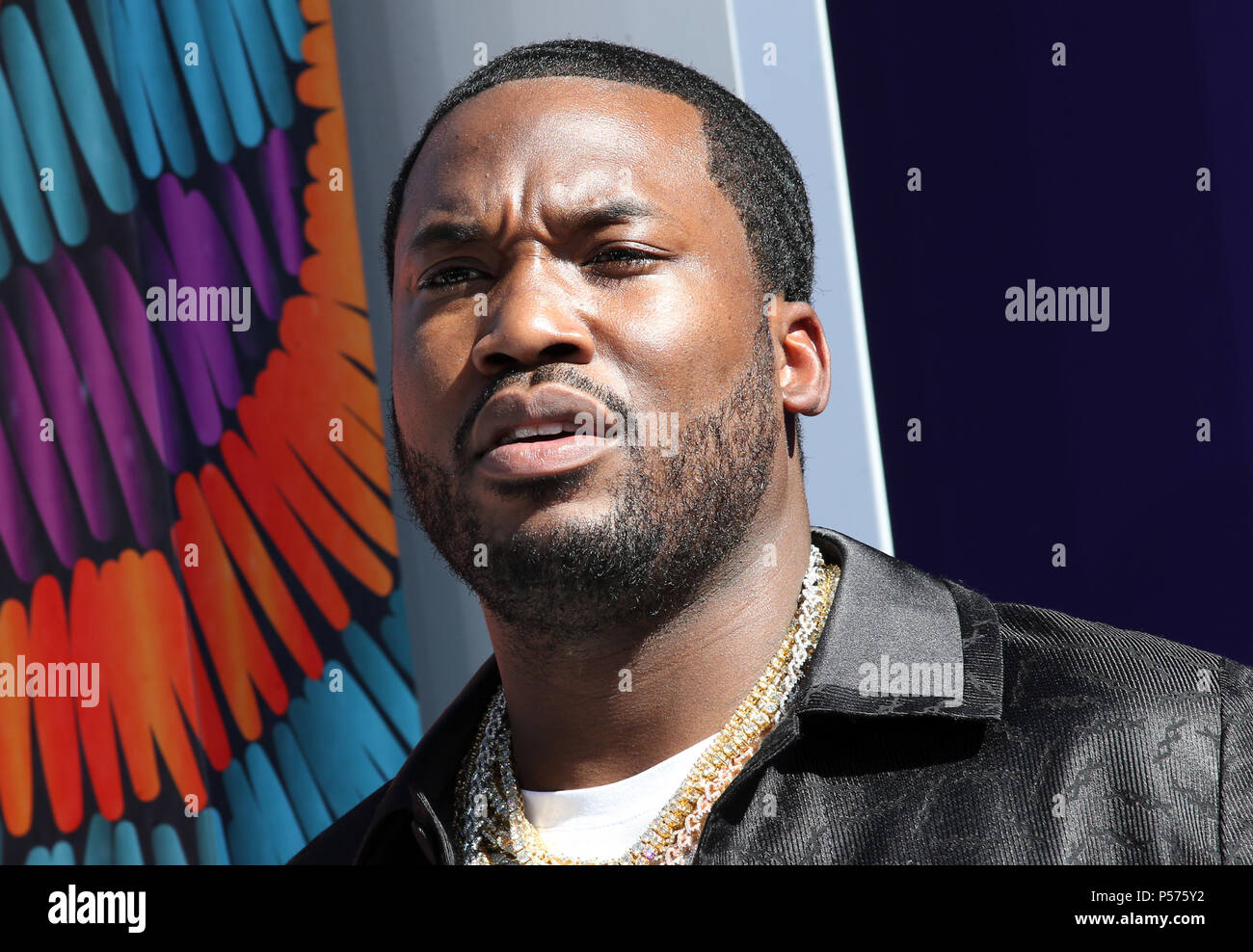 Los Angeles, Ca, USA. 24th June, 2018. Meek Mill, at the 2018 BET ...