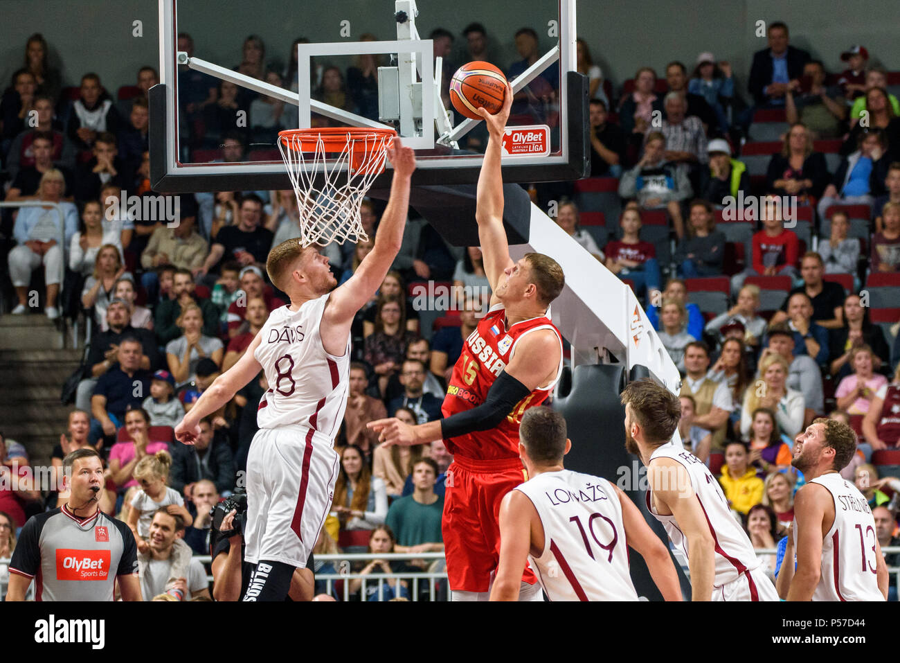 Riga, Latvia. 25th June, 2018. National men's basketball team of Latvia ...