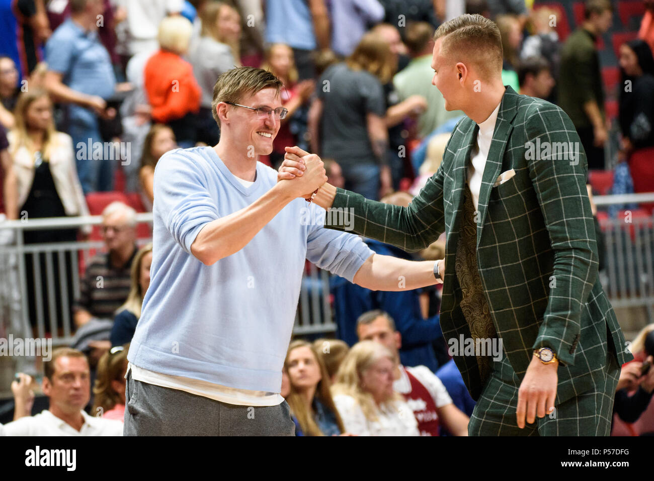 Riga, Latvia. 25th June, 2018. National men's basketball team of Latvia ...