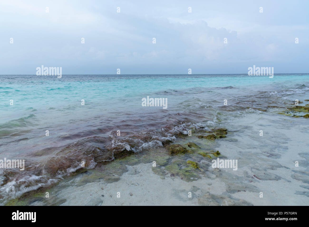 Tropical beach at lagoon in Maldives Stock Photo - Alamy