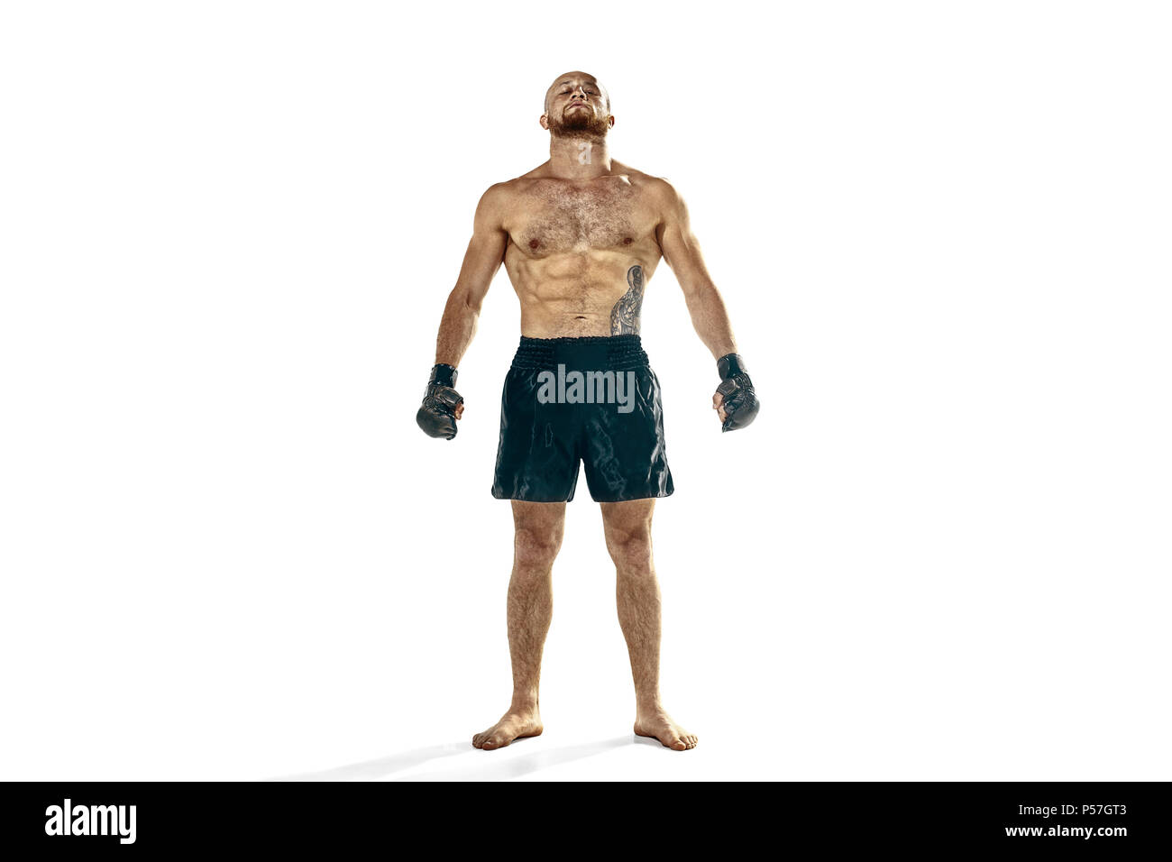 professional boxer boxing isolated on white studio background Stock ...