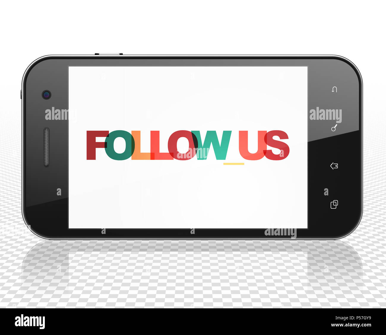 Social network concept: Smartphone with Follow us on display Stock ...
