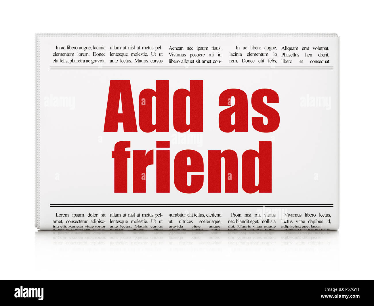 Social media concept: newspaper headline Add as Friend Stock Photo - Alamy