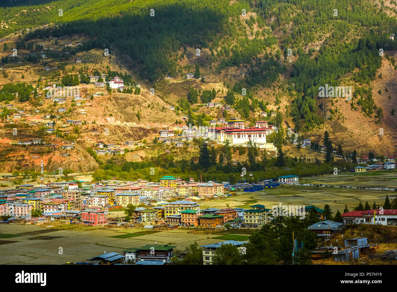 View of Paro, Paro Valley, Himalayan region, Bhutan Stock Photo - Alamy