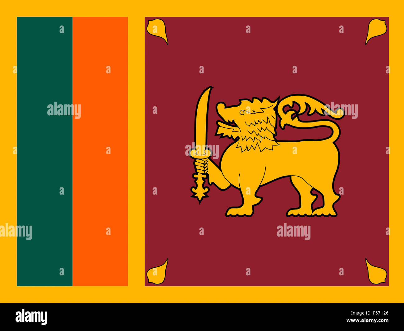 Official national flag of Sri Lanka Stock Photo - Alamy