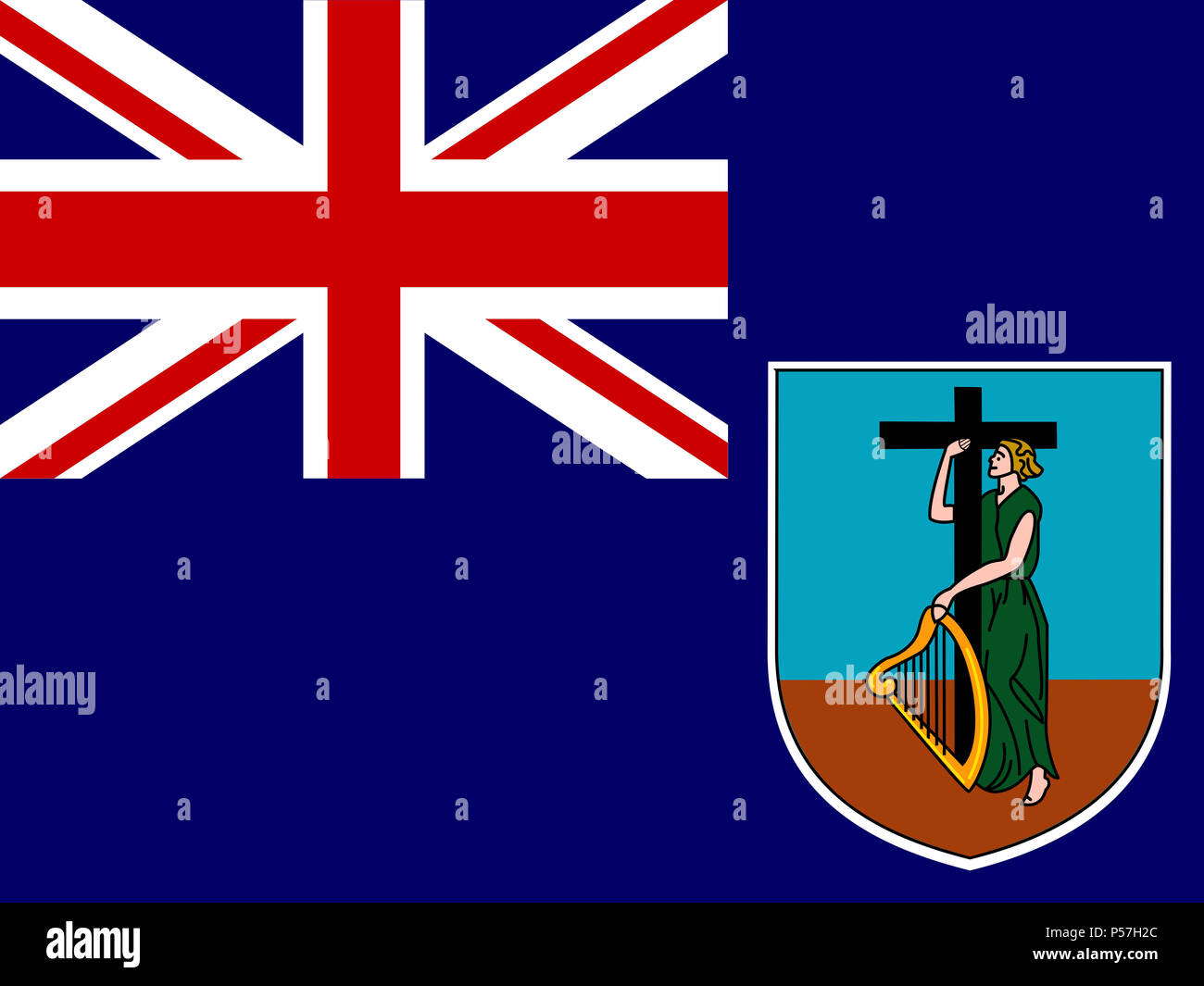 Official national flag of Montserrat Stock Photo - Alamy