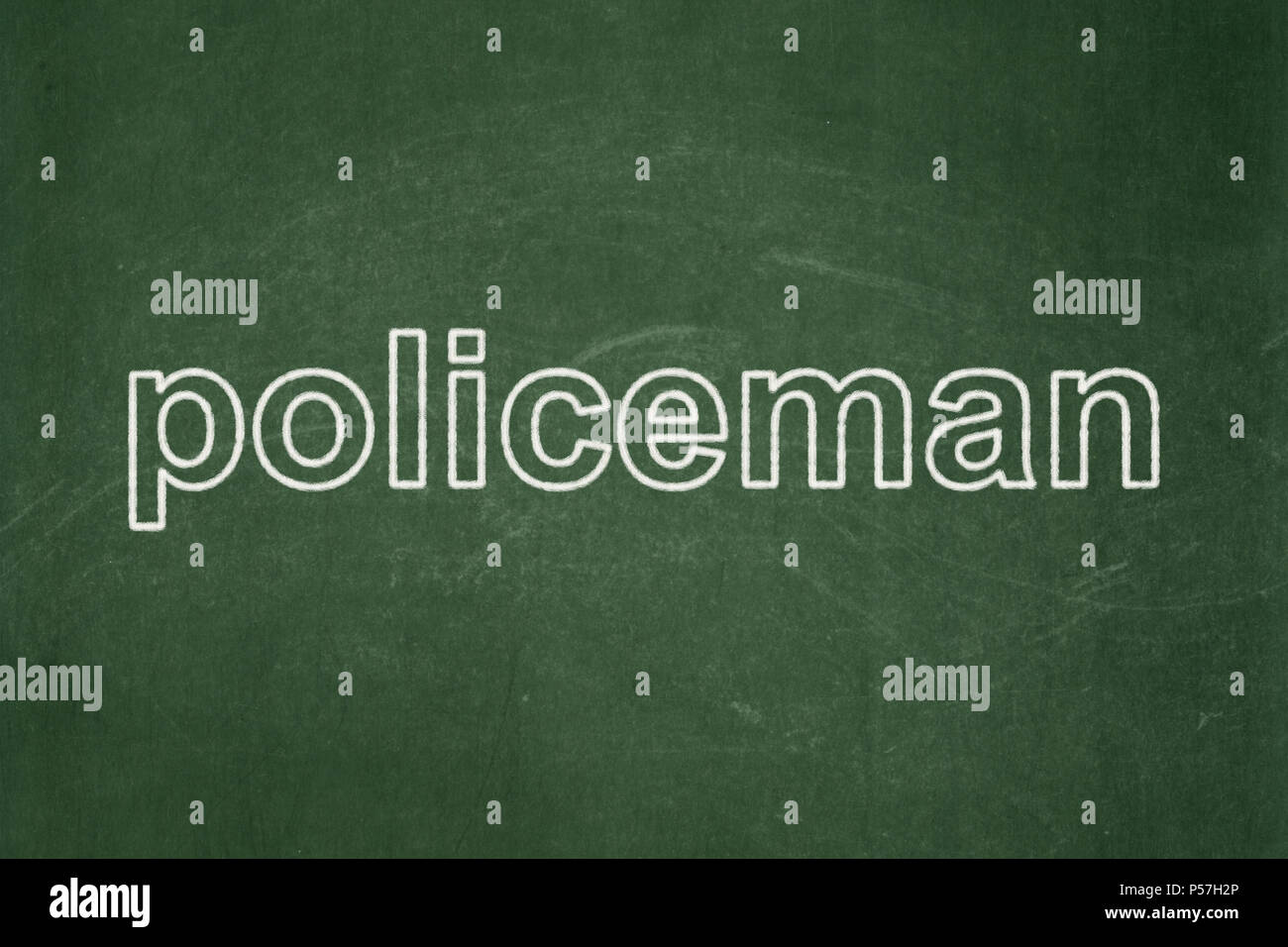 Law concept: Policeman on chalkboard background Stock Photo - Alamy