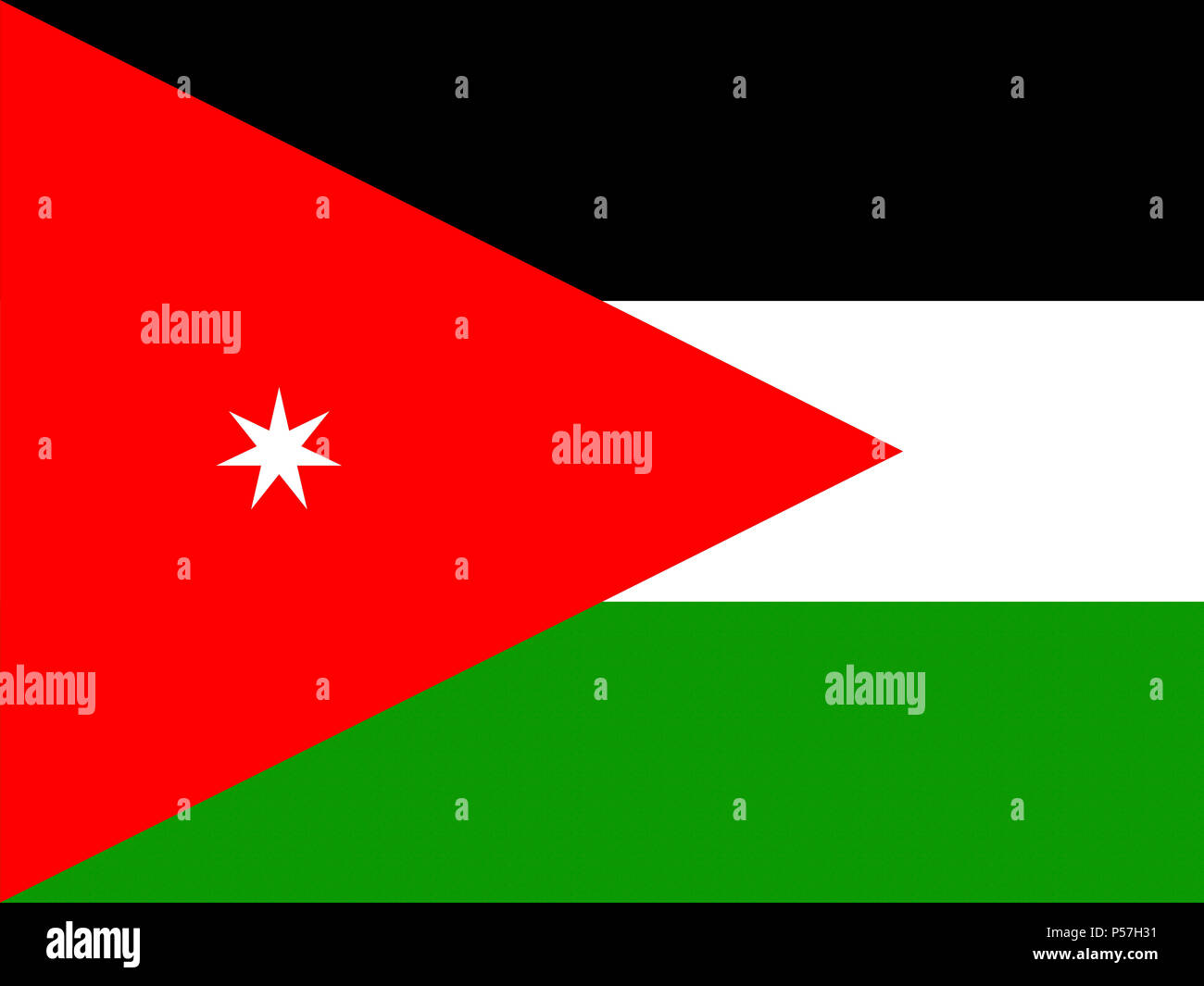 Official national flag of Jordan Stock Photo - Alamy