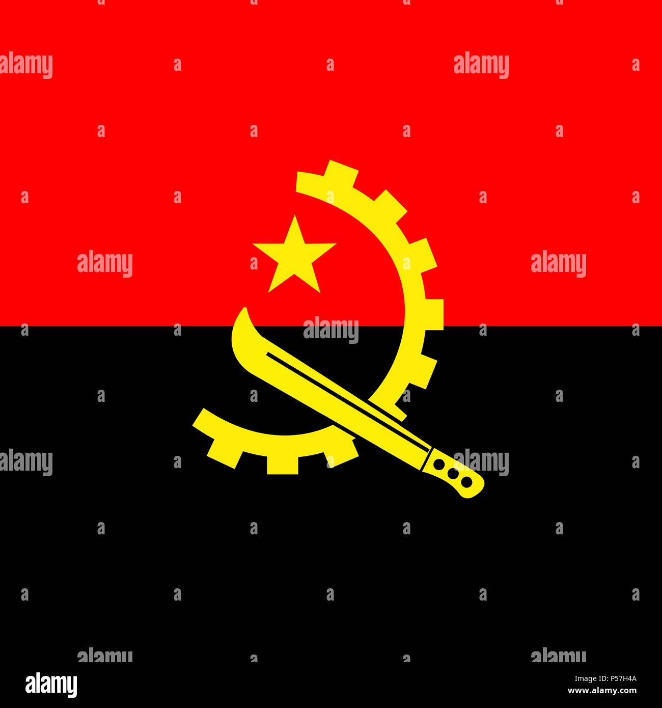 Official national flag of Angola Stock Photo - Alamy