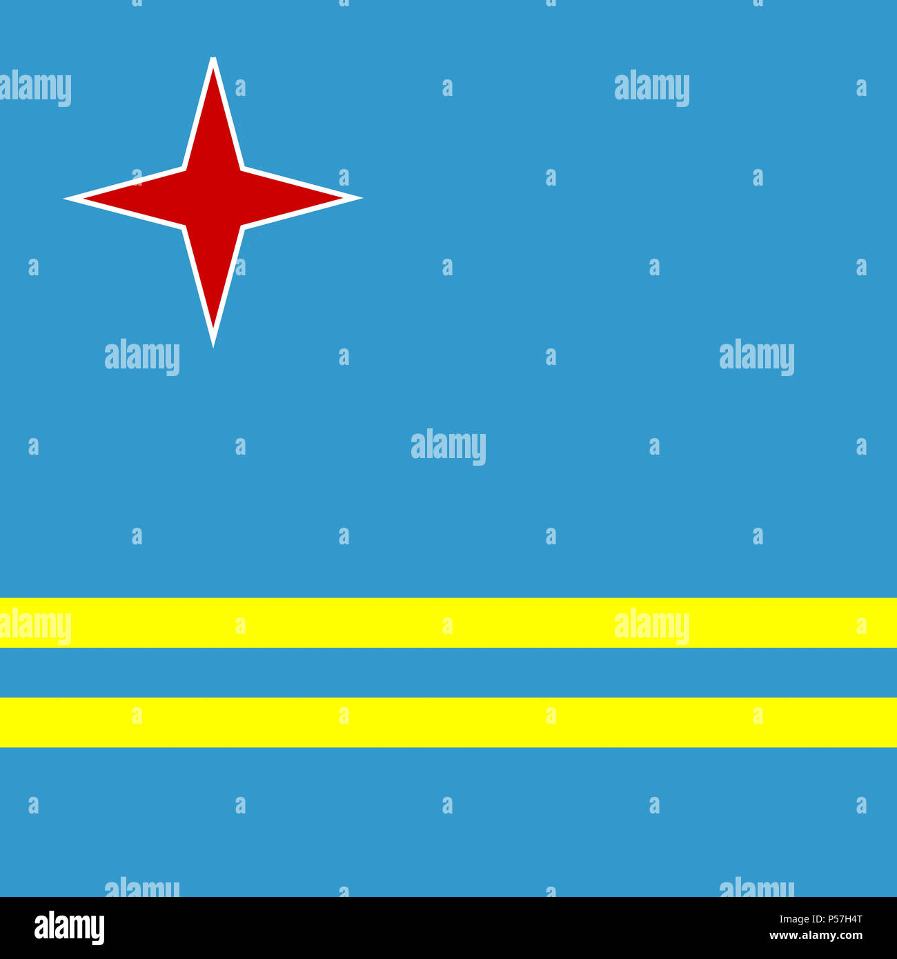Official national flag of Aruba Stock Photo - Alamy