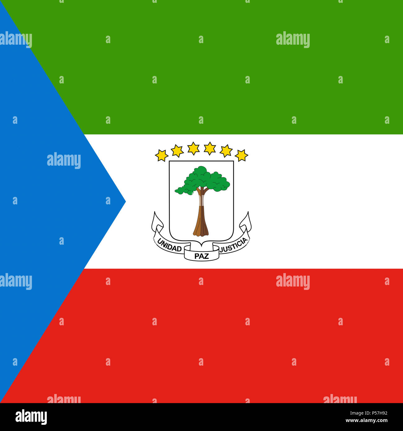 Official national flag of Equatorial Guinea Stock Photo - Alamy