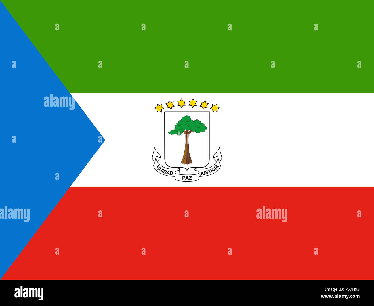 Official national flag of Equatorial Guinea Stock Photo - Alamy