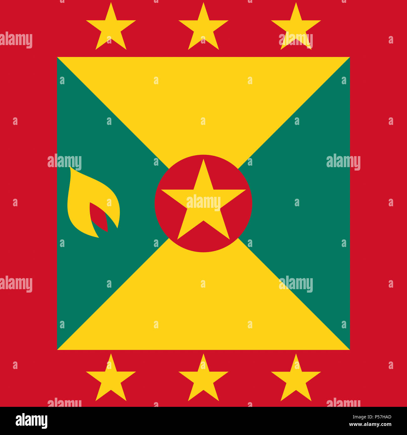 Official national flag of Grenada Stock Photo - Alamy