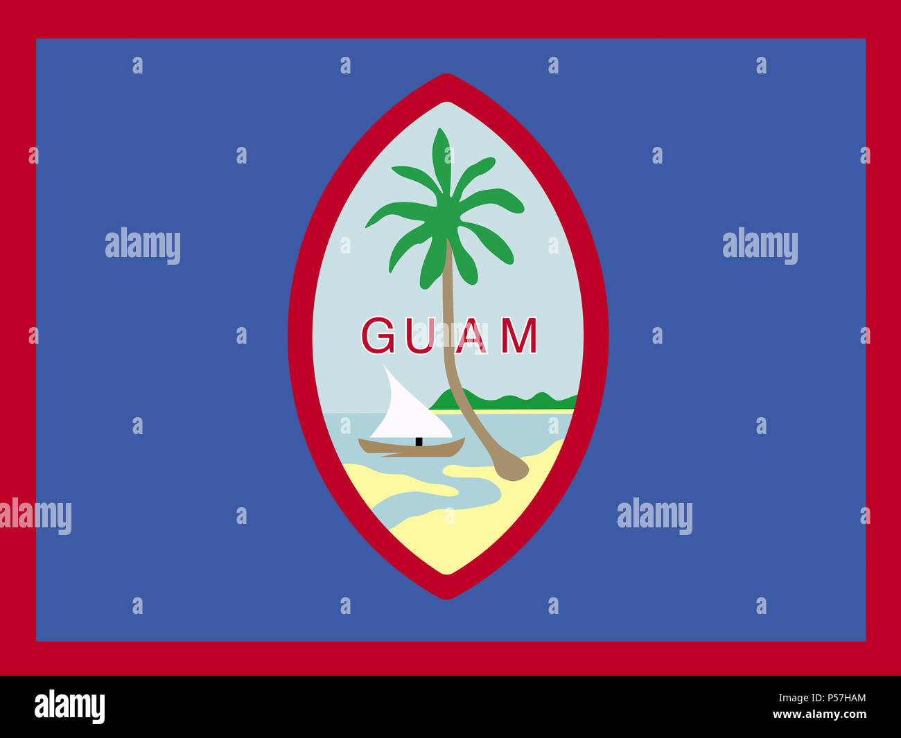 Official national flag of Guam Stock Photo - Alamy