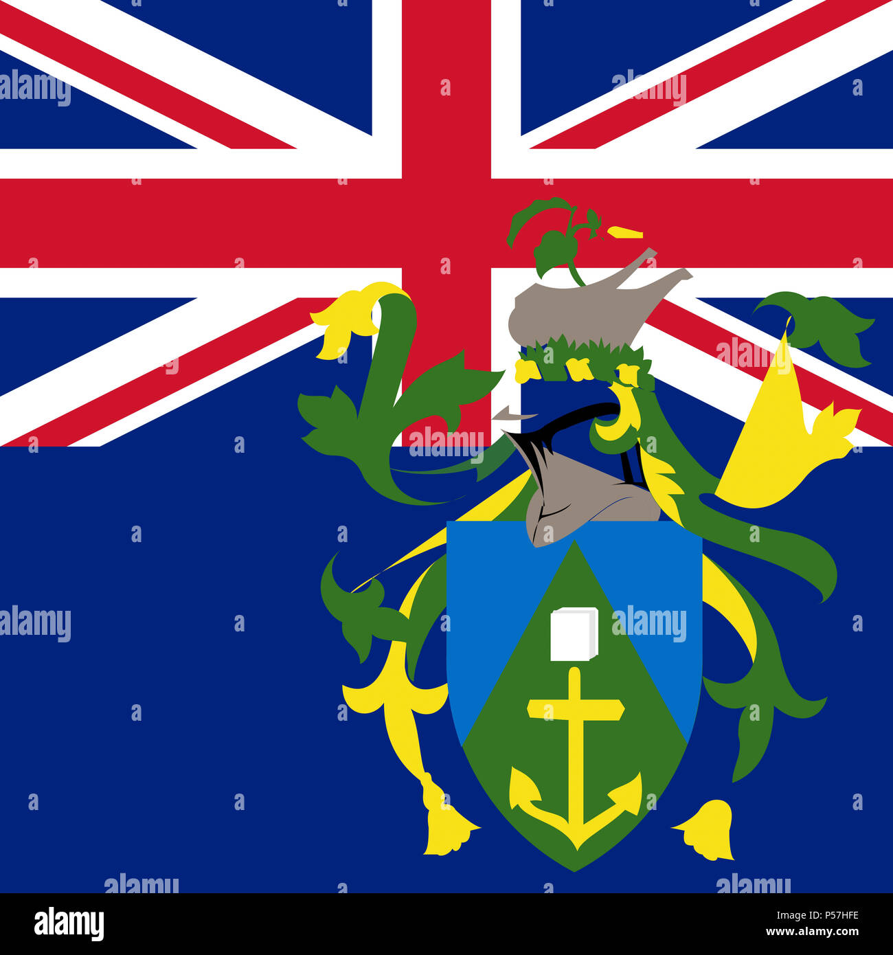 Official national flag of Pitcairn Islands Stock Photo - Alamy