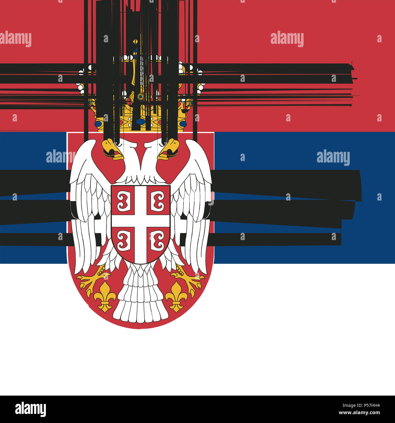 Official national flag of Serbia Stock Photo - Alamy